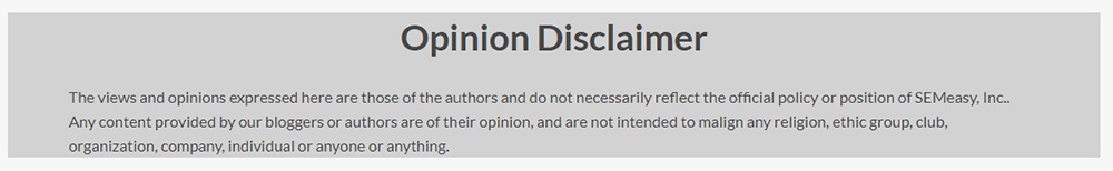 Opinion Disclaimers – The Best Free Disclaimer Template! Opinion Disclaimers – The Best Free Disclaimer Template!